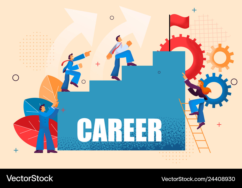 Movement up career ladder for office workers Vector Image