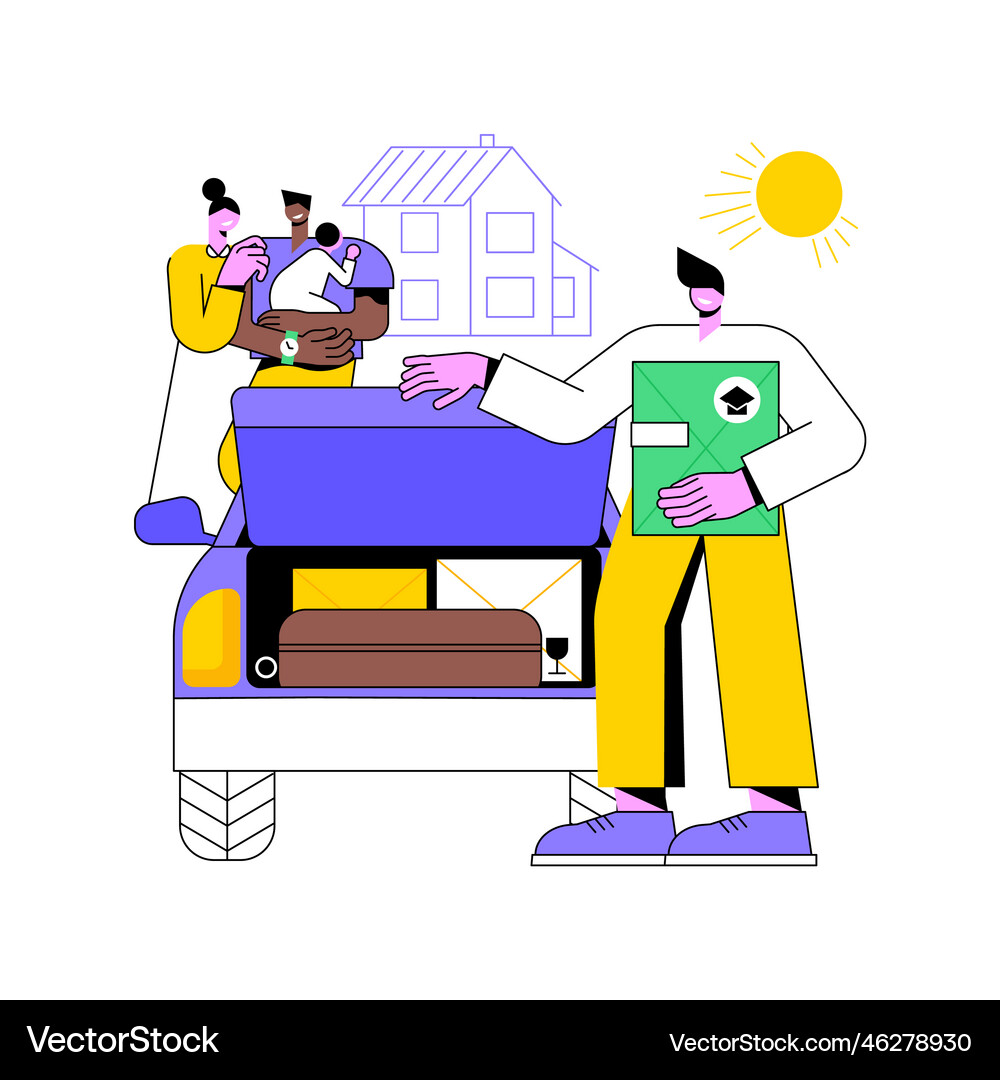 Packing for college isolated cartoon Royalty Free Vector
