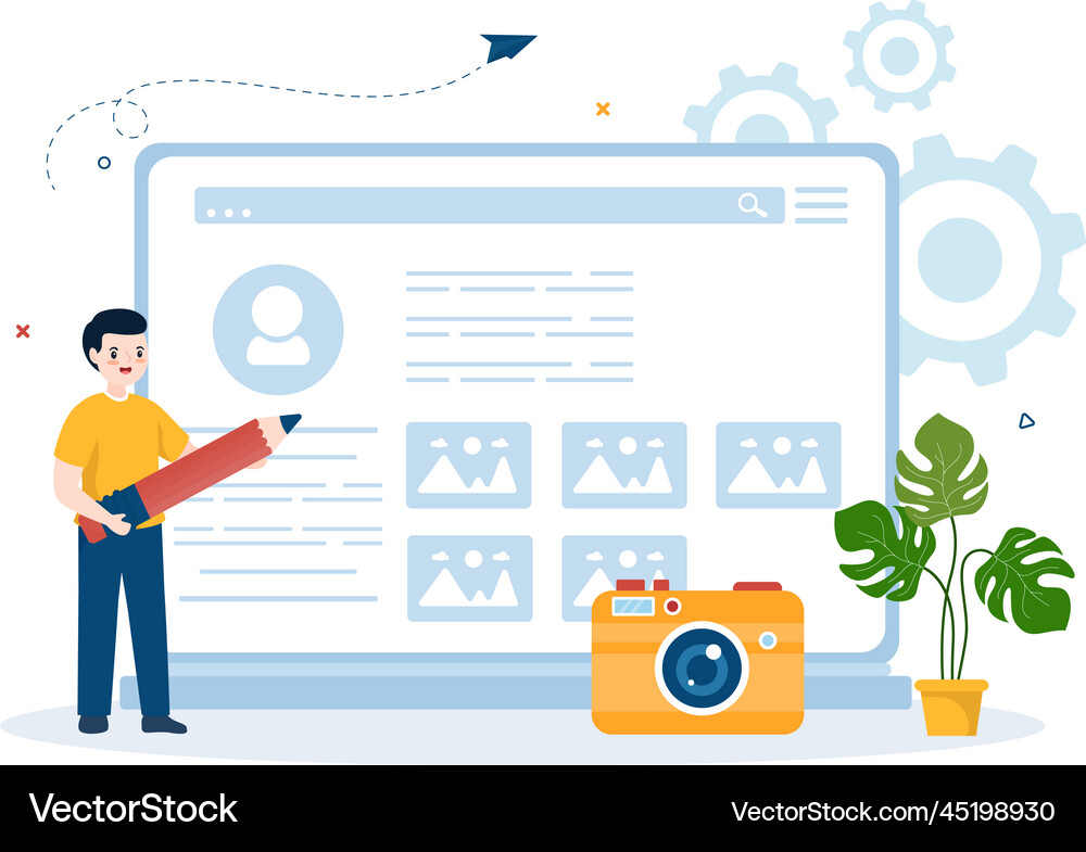 Personal portfolio with profile data resume Vector Image