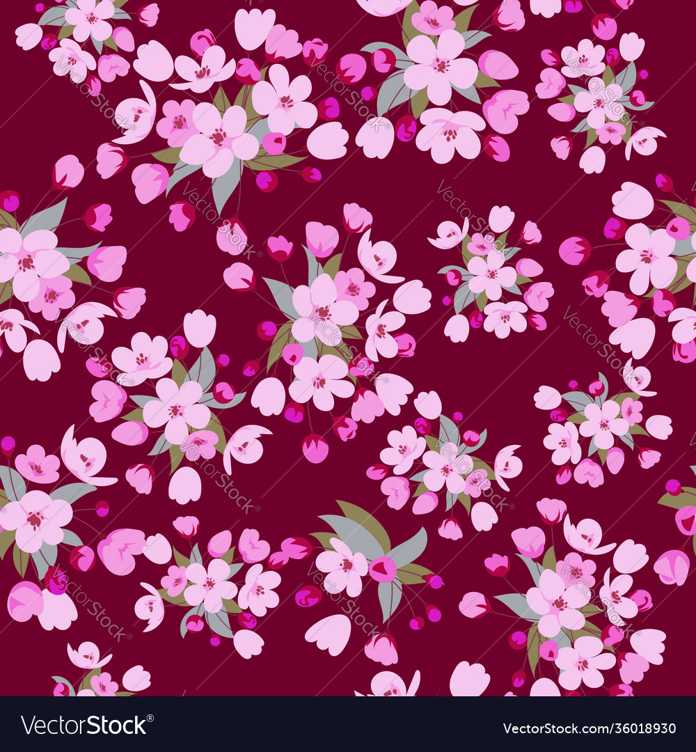 Seamless pattern with cherry Royalty Free Vector Image
