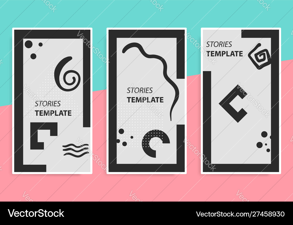 Stories template for mobile phone social Vector Image