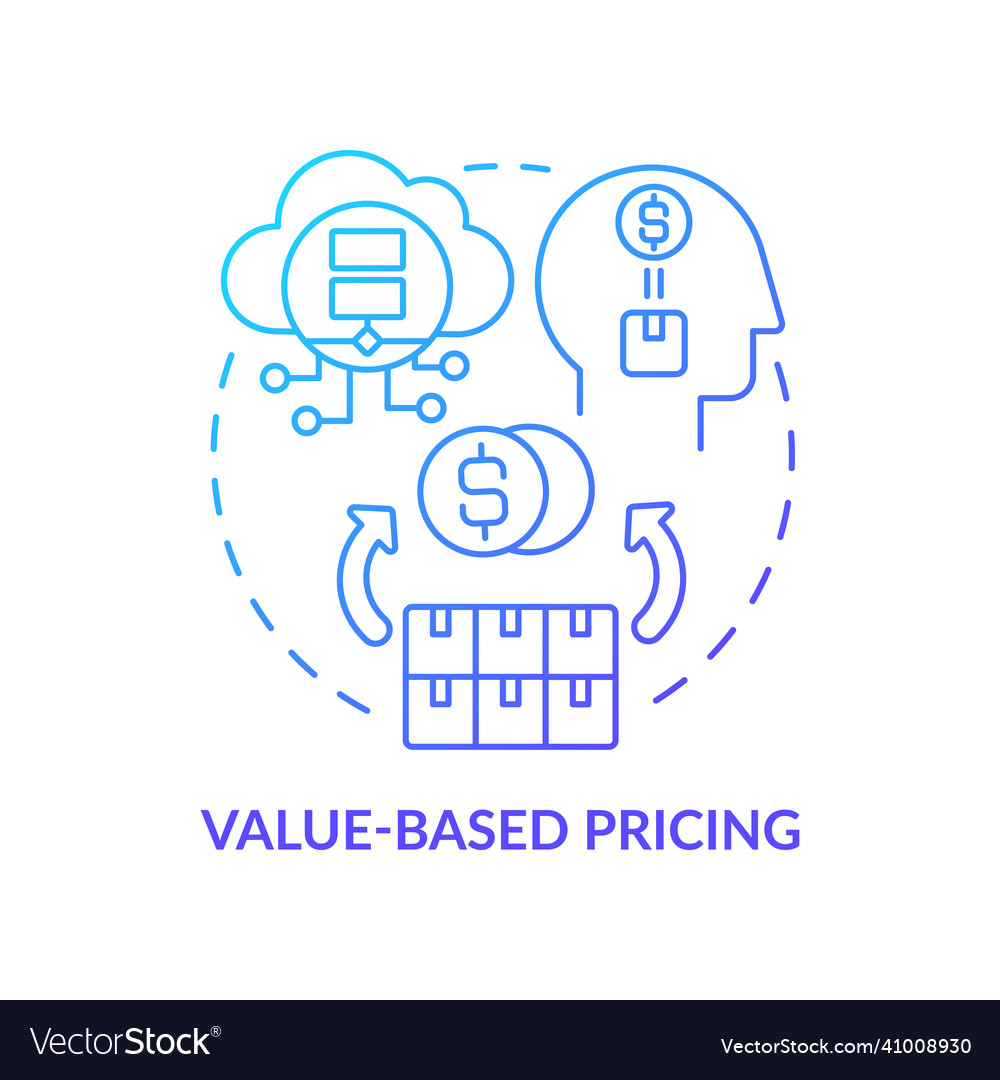 Value-based pricing blue gradient concept icon Vector Image