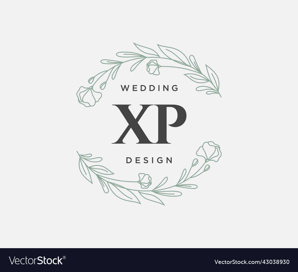 Xp Initials Letter Wedding Monogram Logos Vector Image