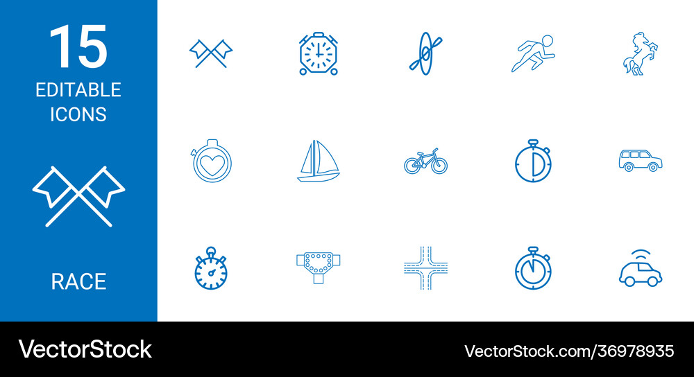15 race icons Royalty Free Vector Image - VectorStock