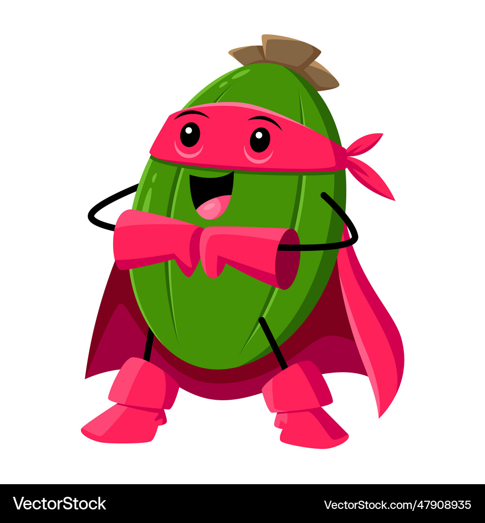 Cartoon feijoa fruit superhero character Vector Image