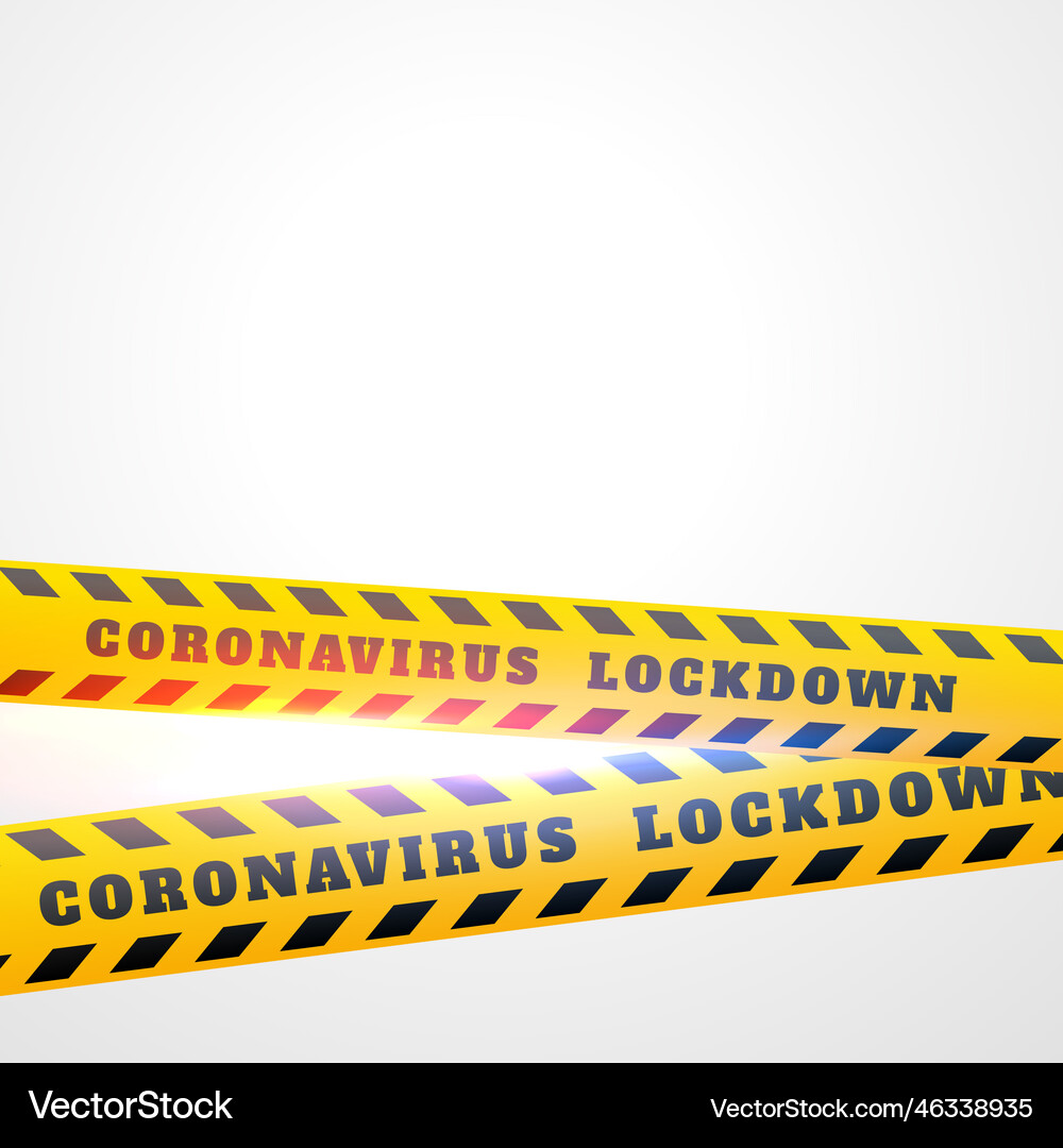 Coronavirus covid-19 lockdown yellow tape Vector Image