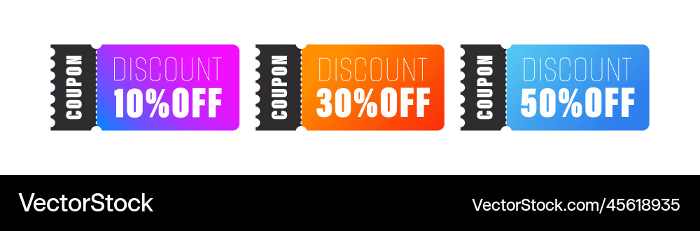 Coupon templates discount voucher Royalty Free Vector Image