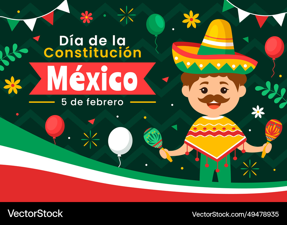 Dia De La Constitucion Translation Happy Vector Image