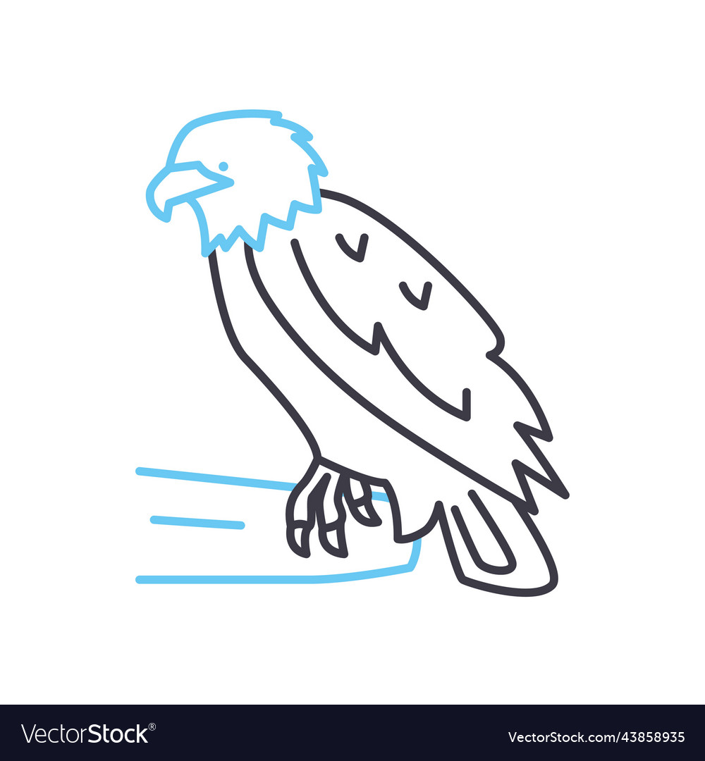 Eagle line icon outline symbol Royalty Free Vector Image