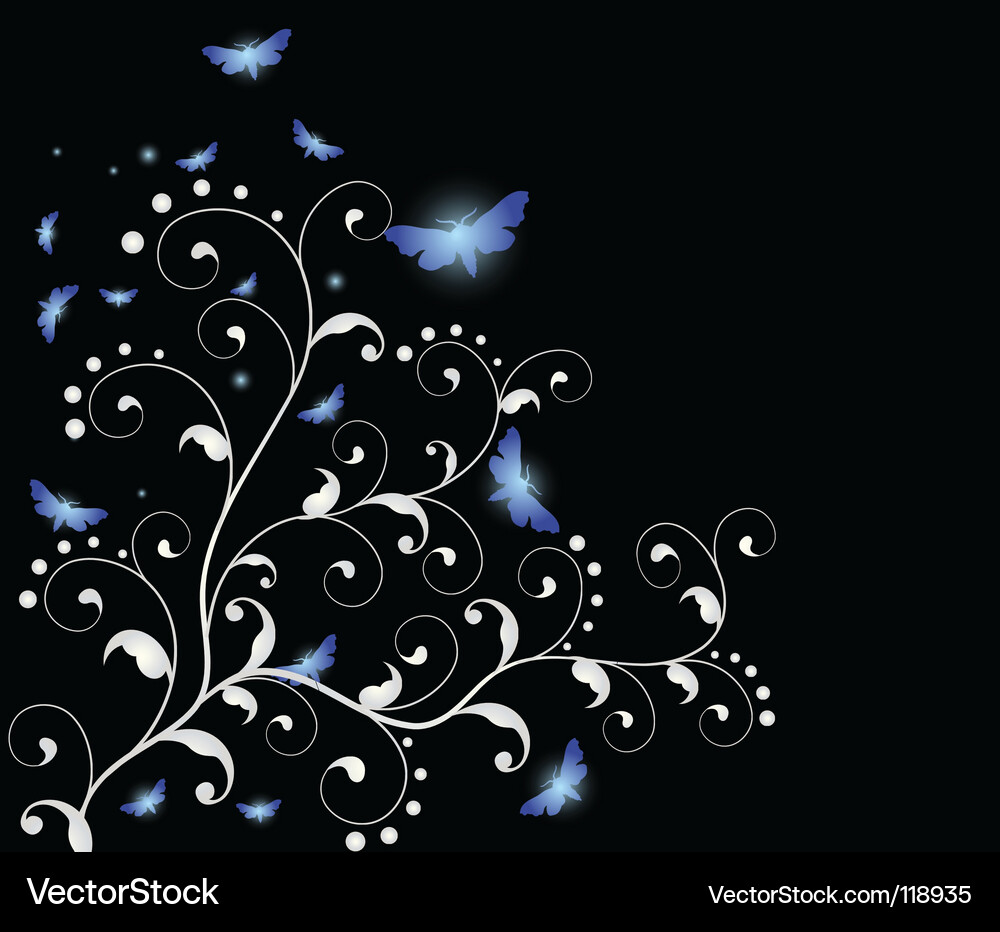 Floral night Royalty Free Vector Image - VectorStock