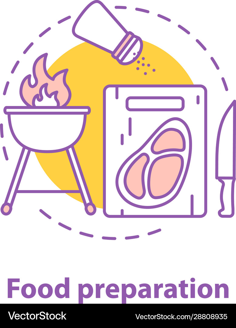 Food preparation concept icon Royalty Free Vector Image