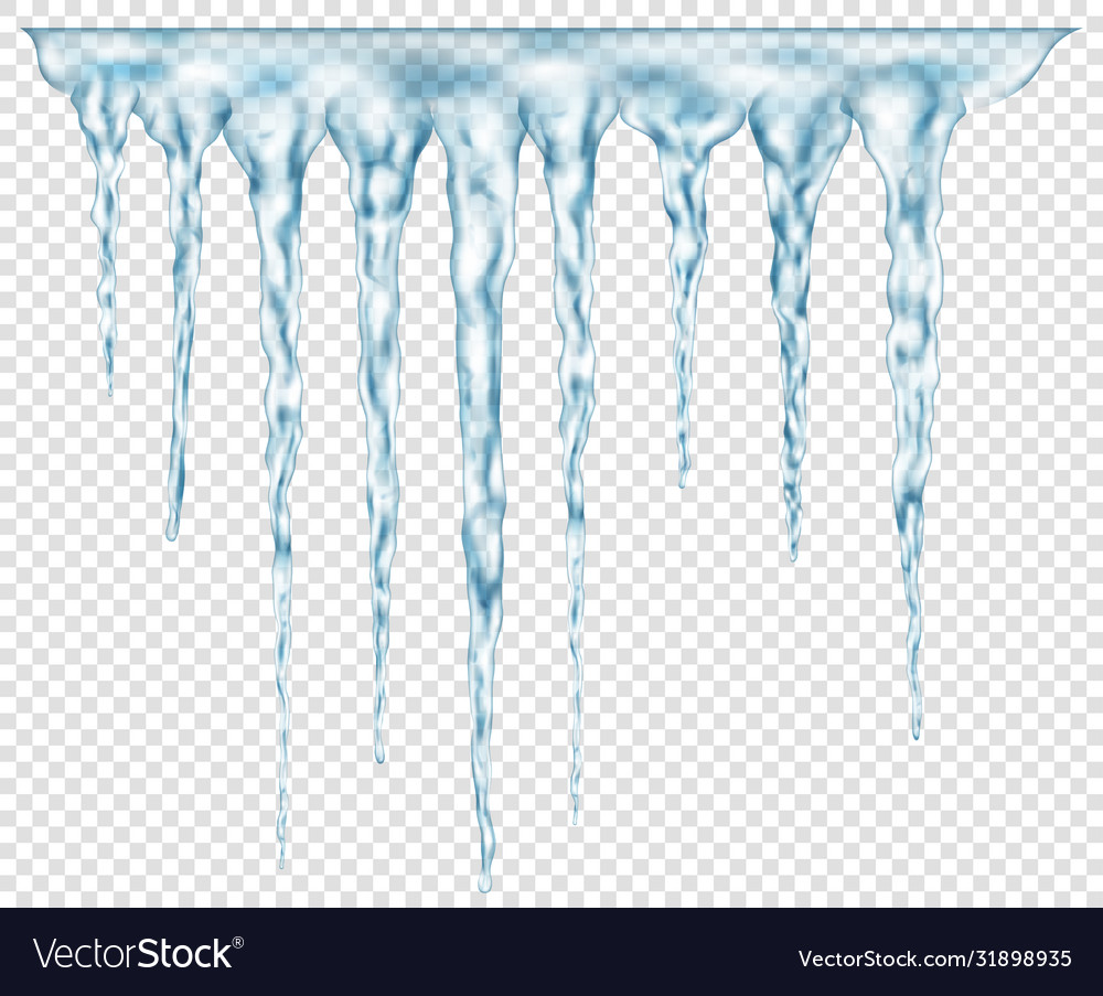 Group translucent icicles Royalty Free Vector Image