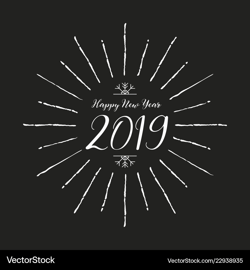 Happy new year 2019 lettering design Royalty Free Vector