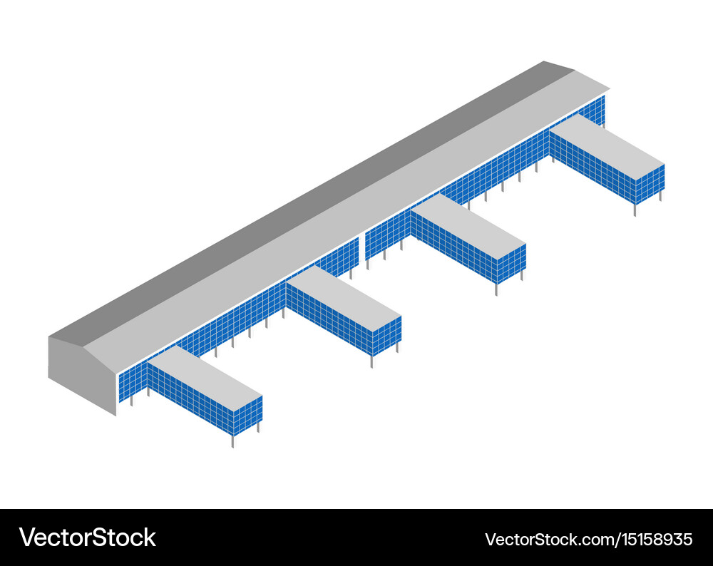 Isometric icon with port warehouse building Vector Image