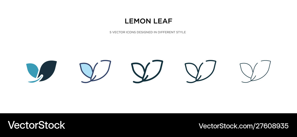Lemon leaf icon in different style two colored Vector Image
