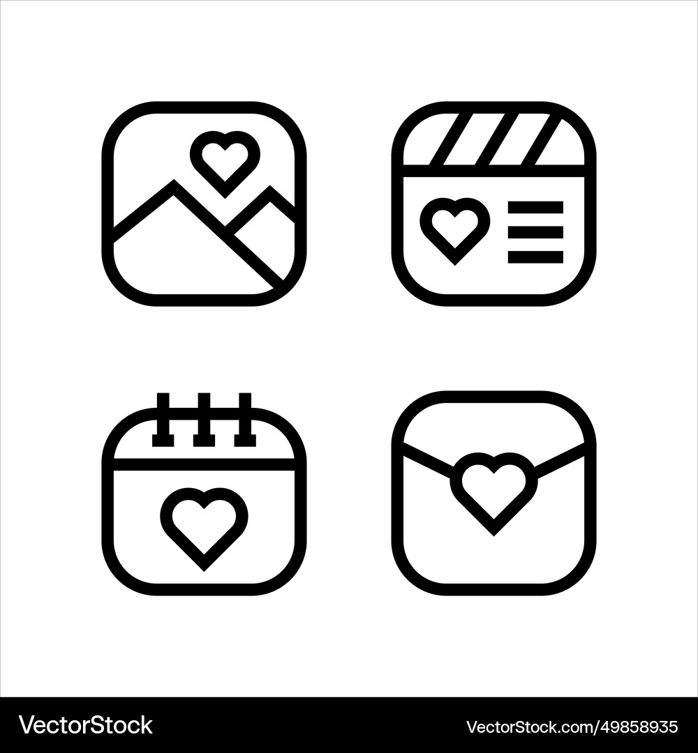 Love and romance icon concept line Royalty Free Vector Image