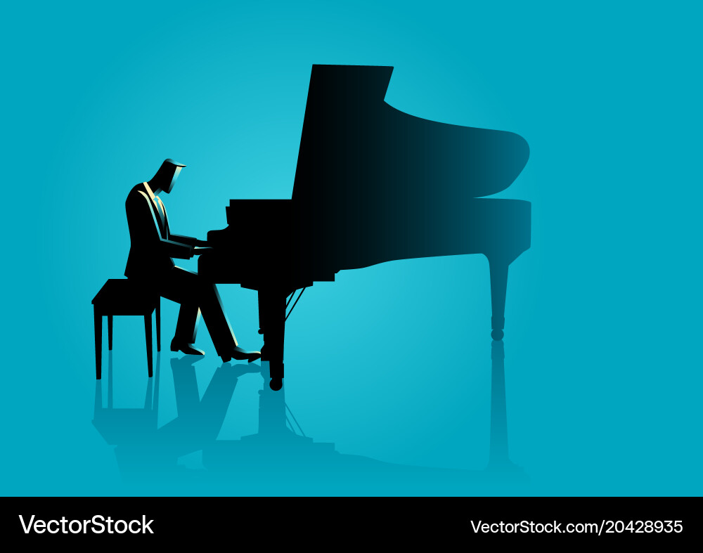 Musician playing piano Royalty Free Vector Image