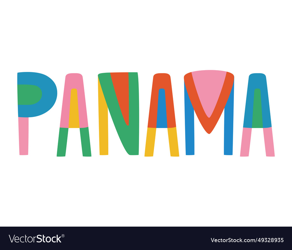 Panama country lettering Royalty Free Vector Image