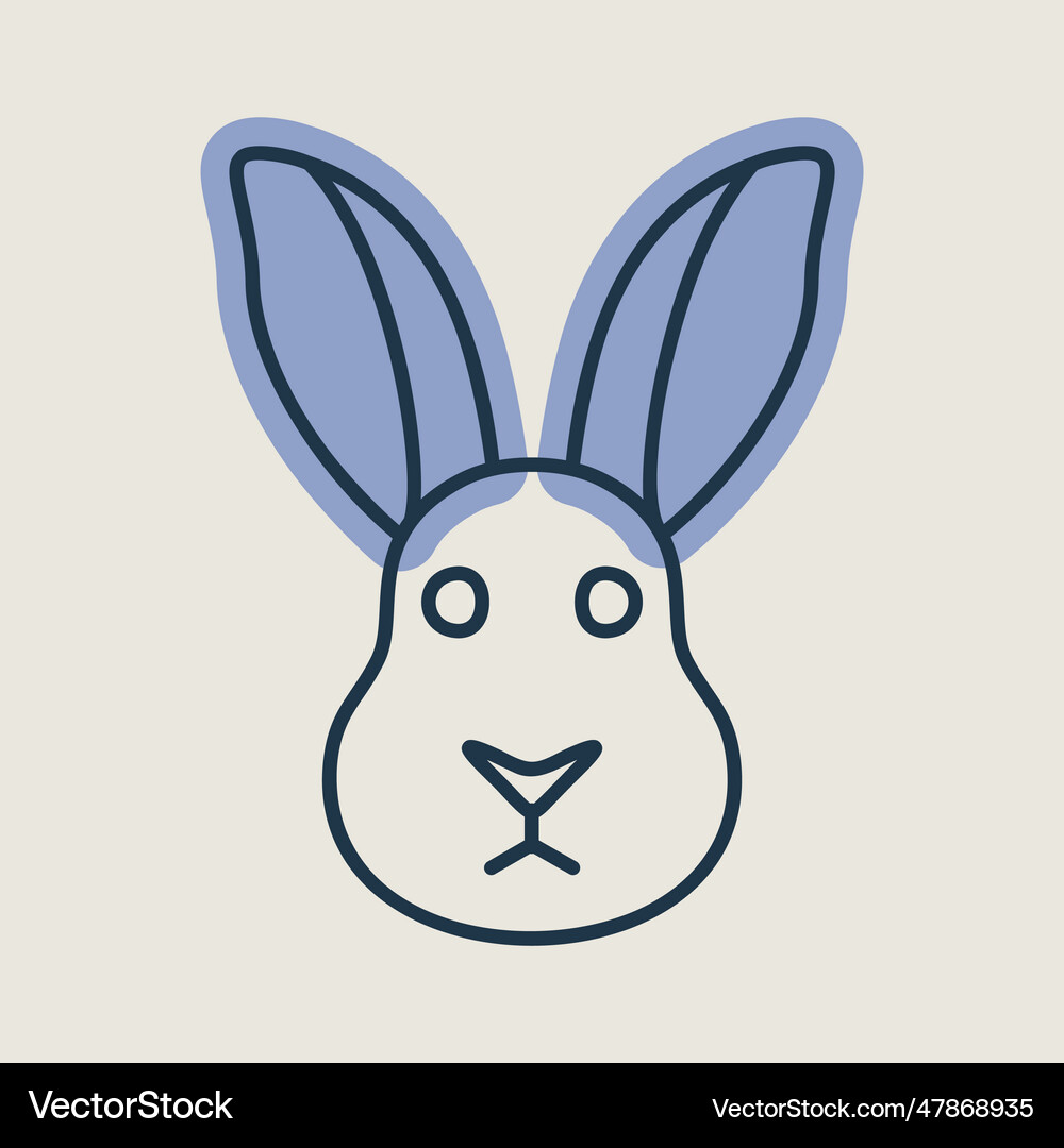 Rabbit isolated icon farm animal Royalty Free Vector Image