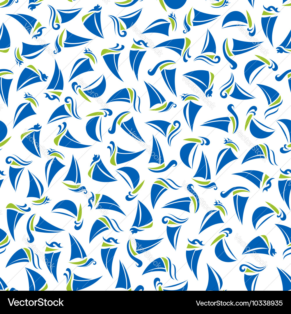 Sailing ships boats and yachts seamless pattern Vector Image