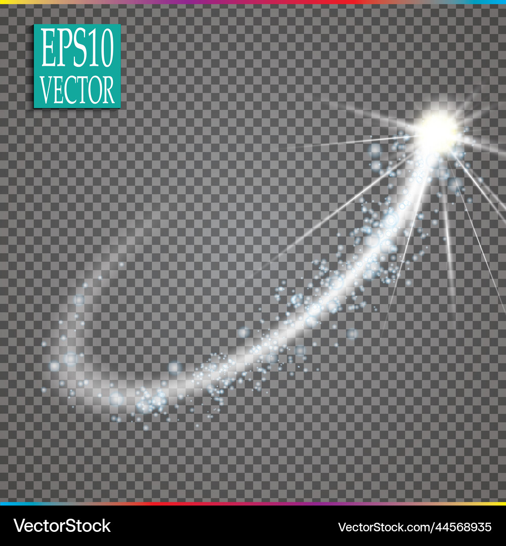 Set of magic glowing spark swirl trail effect Vector Image