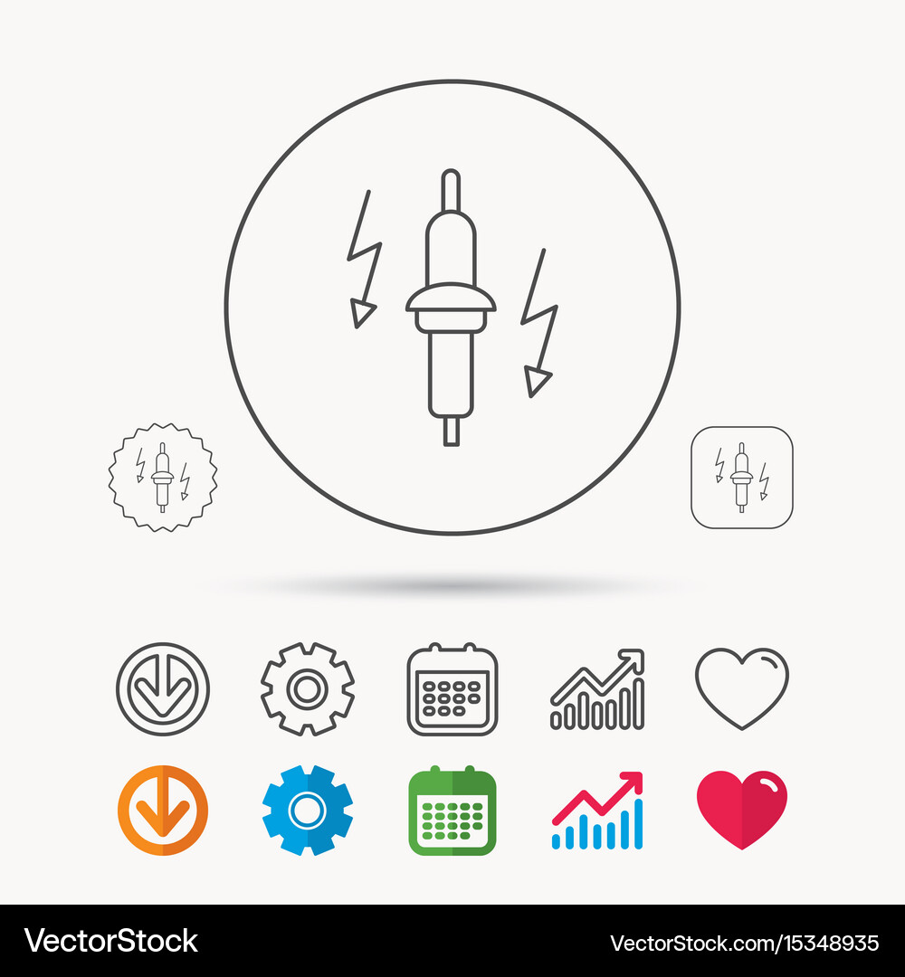 Spark plug icon car electric part sign Royalty Free Vector