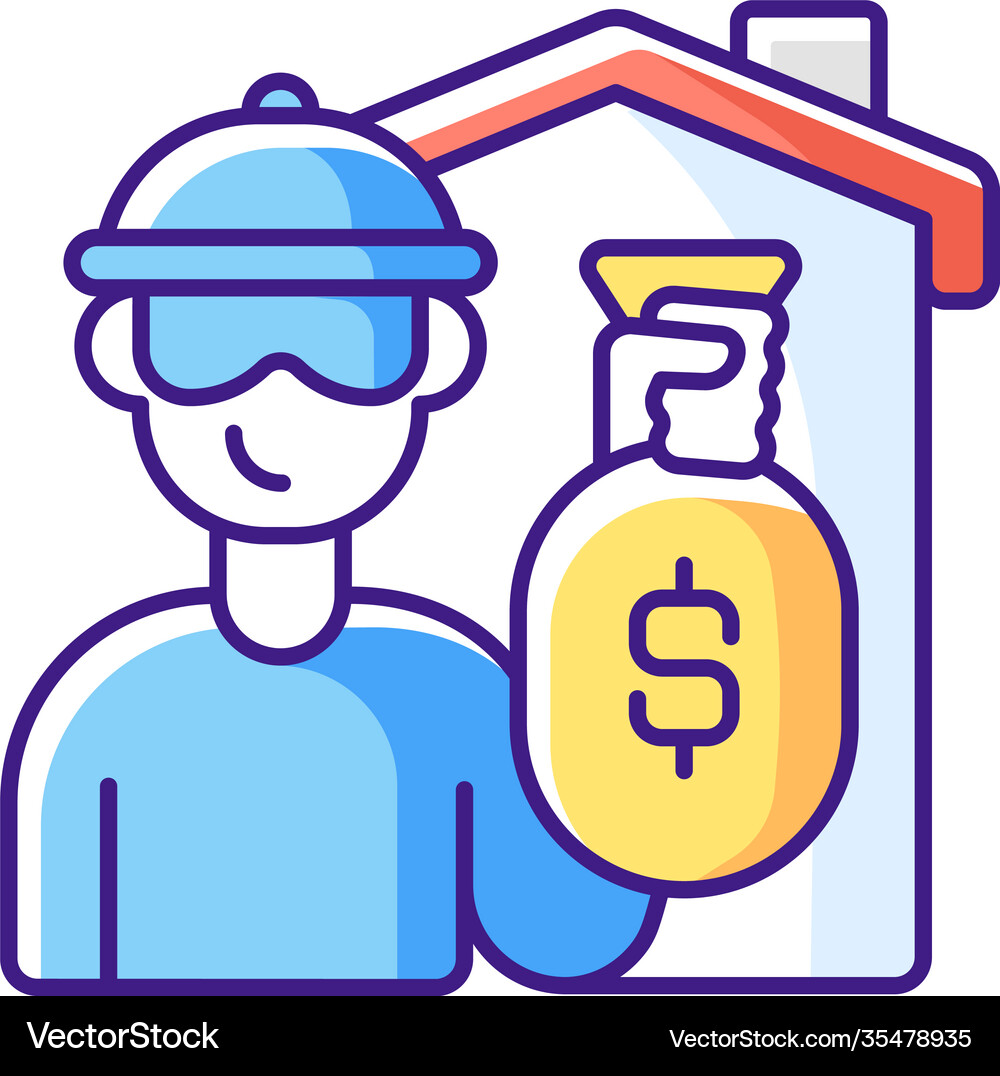 Theft rgb color icon Royalty Free Vector Image