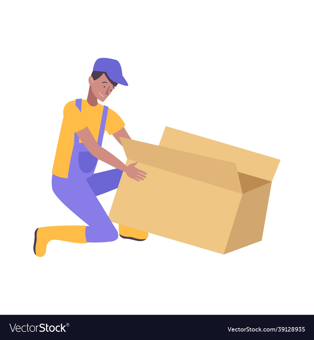 Worker flat Royalty Free Vector Image - VectorStock