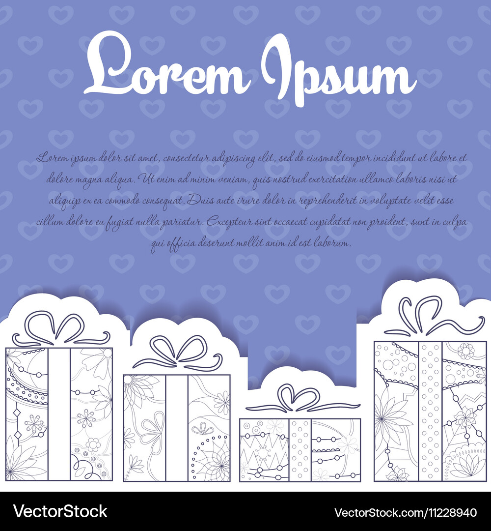 Background with gifts vintage Royalty Free Vector Image