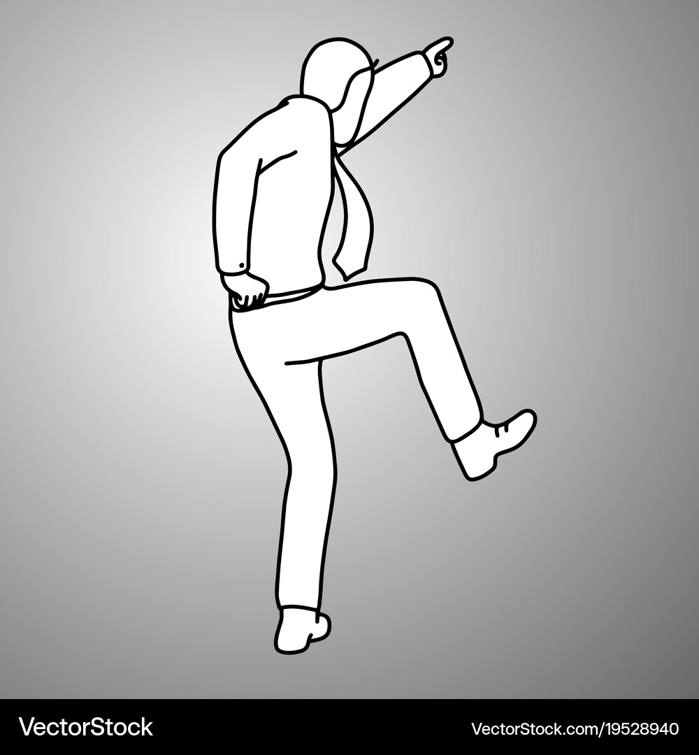 Businessman pointing at the back Royalty Free Vector Image