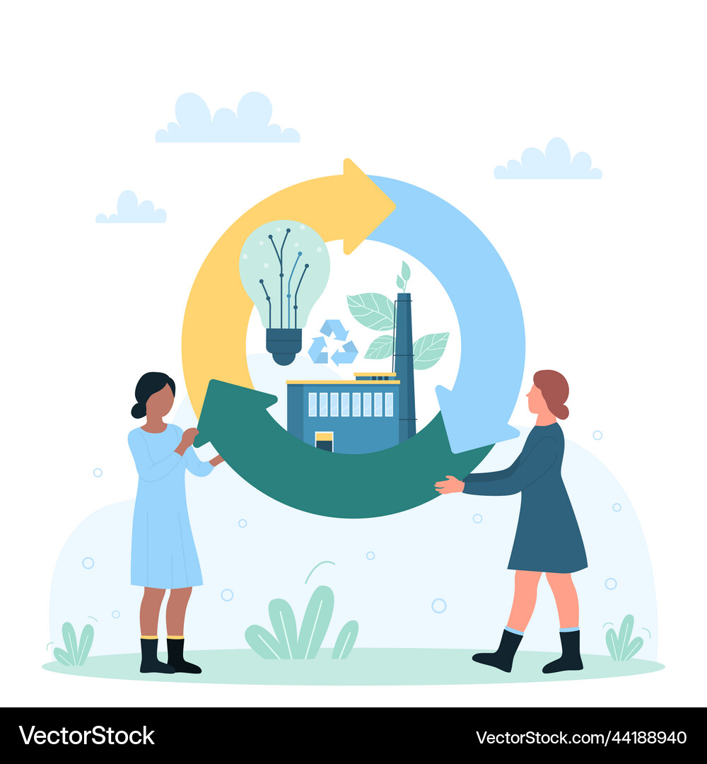 Circular economy and energy production tiny Vector Image