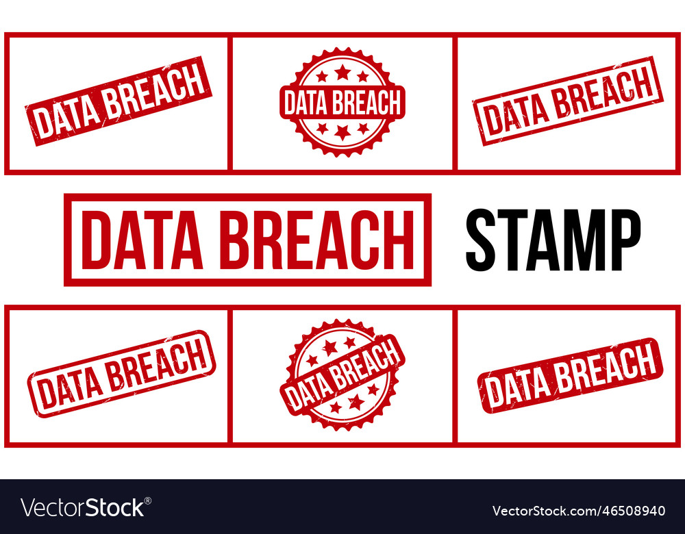 Data breach rubber grunge stamp set Royalty Free Vector Data breach rubber grunge stamp set Royalty Free Vector