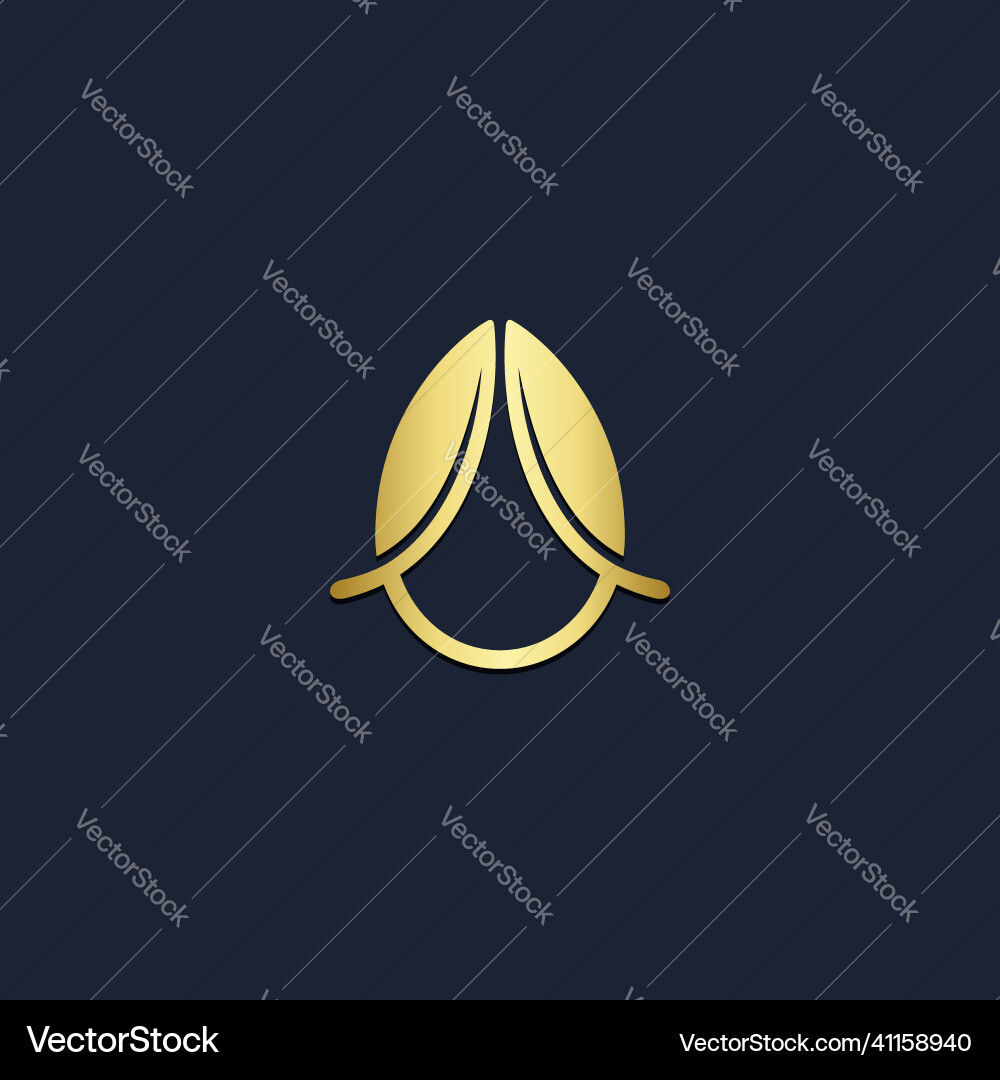 Eco leaf luxury organic gold logo Royalty Free Vector Image