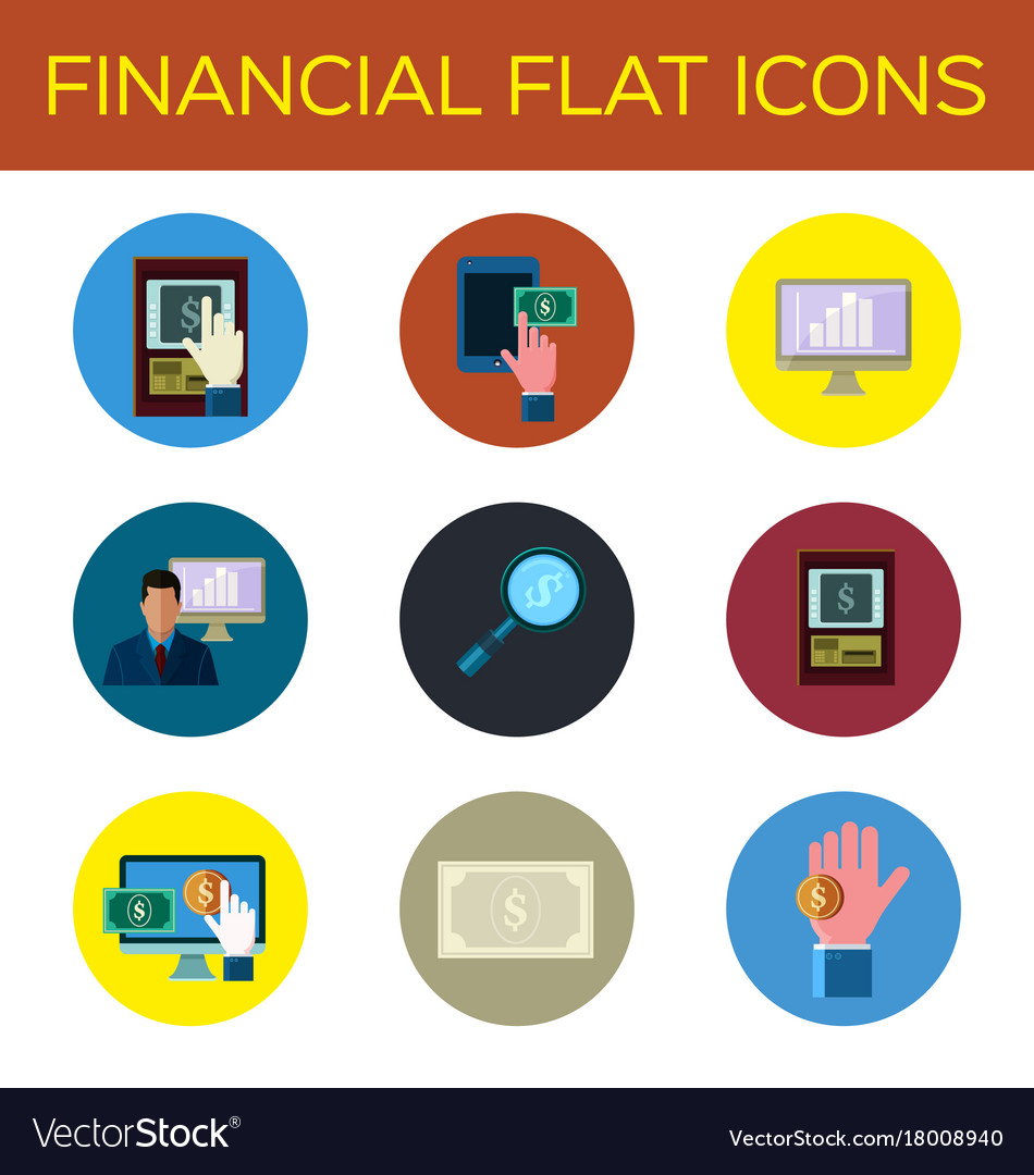 Financial flat icon Royalty Free Vector Image - VectorStock