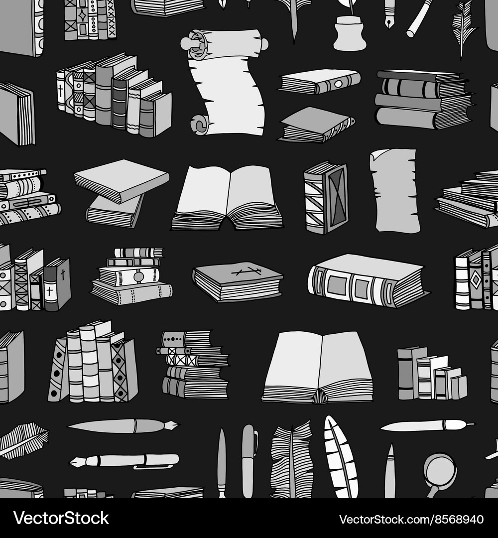Hand drawn of books Royalty Free Vector Image - VectorStock