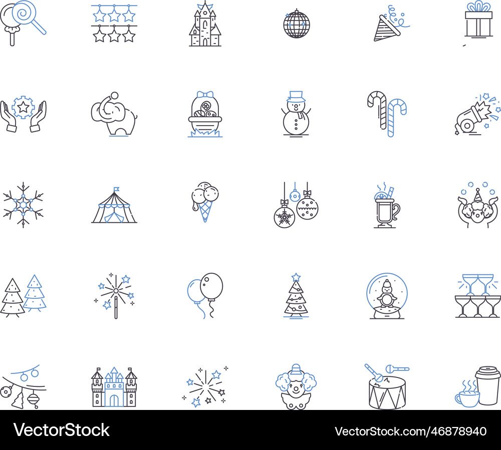 Honoring triumphs line icons collection Royalty Free Vector