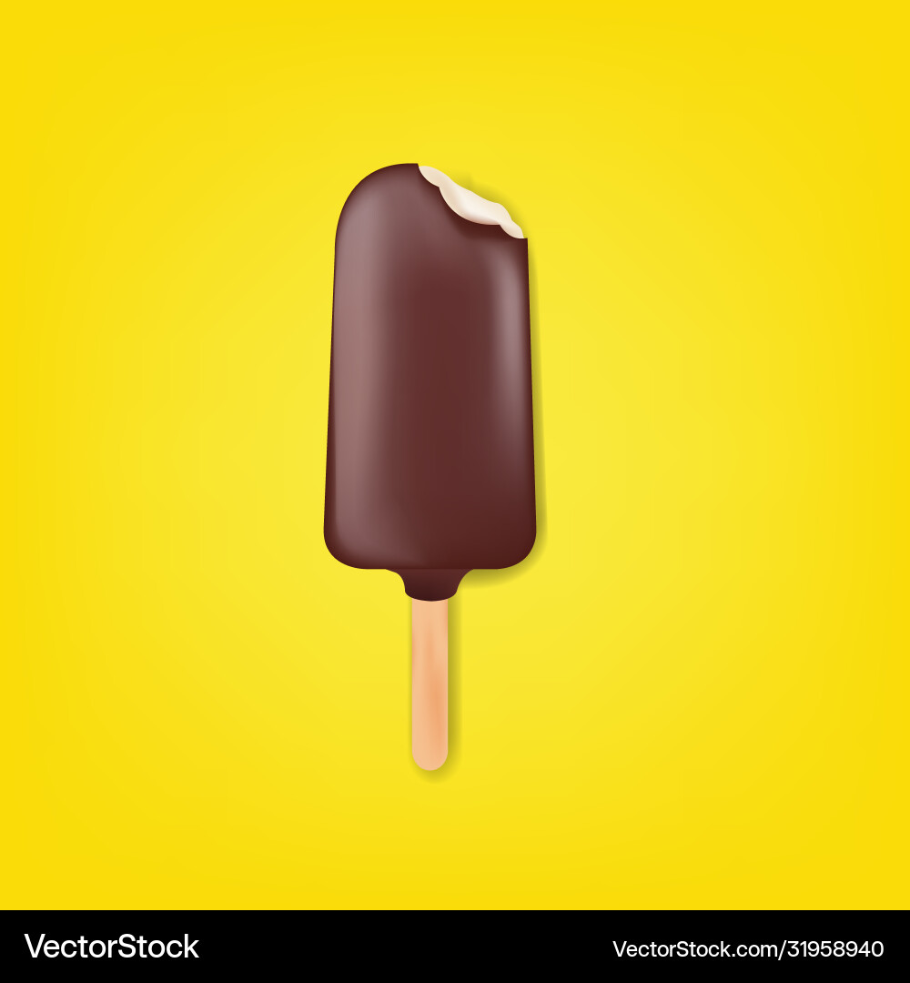 Ice cream covered with chocolate isolated Vector Image