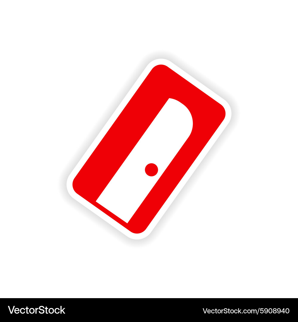 Icon sticker realistic design on paper pencil Vector Image