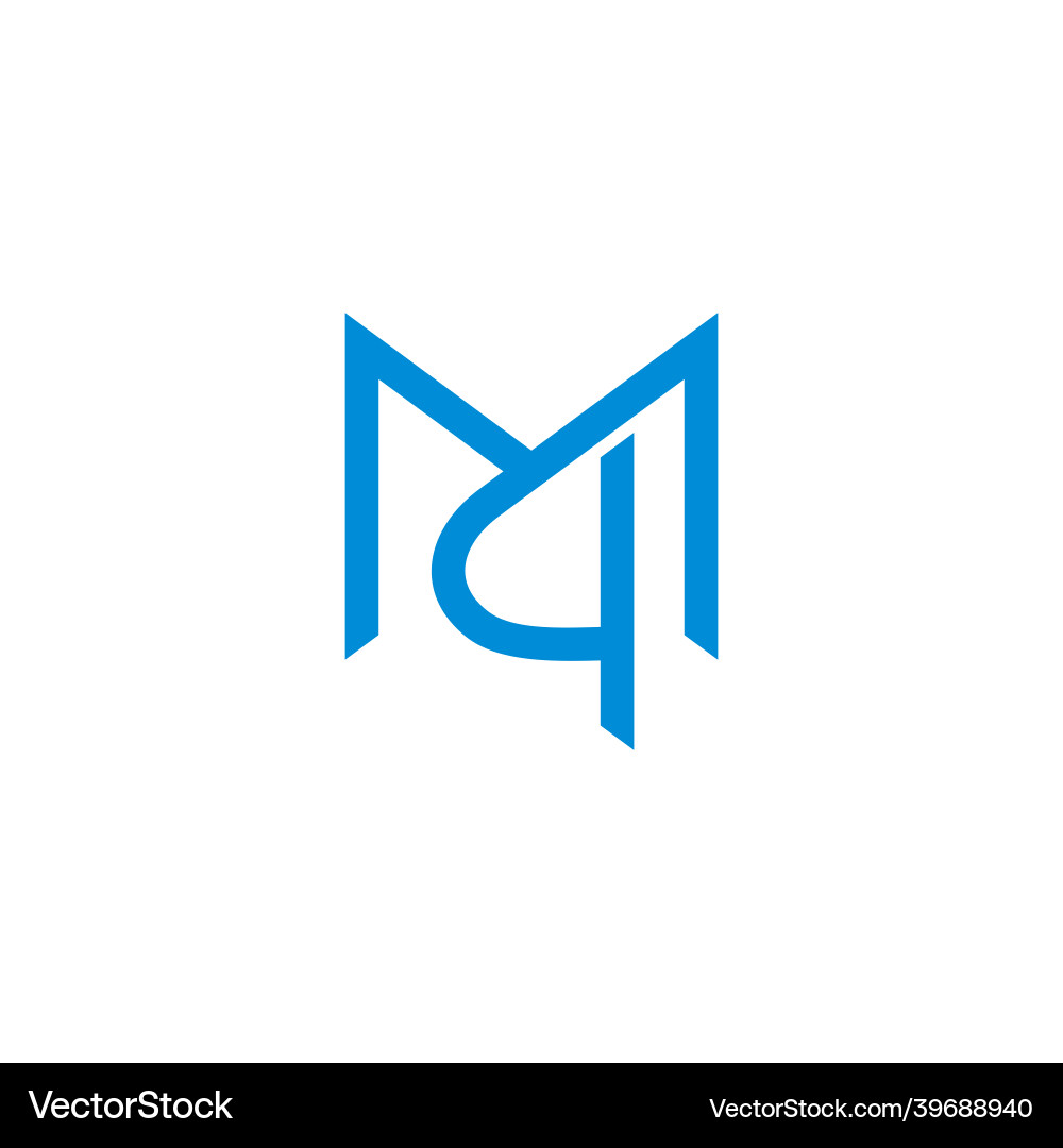 Letter mq simple geometric line design logo Vector Image