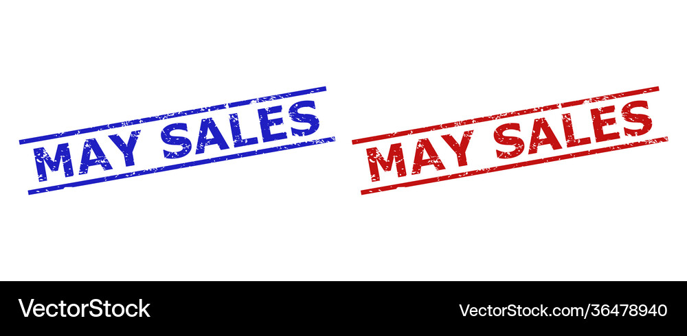 May sales seals with grunged style and parallel Vector Image