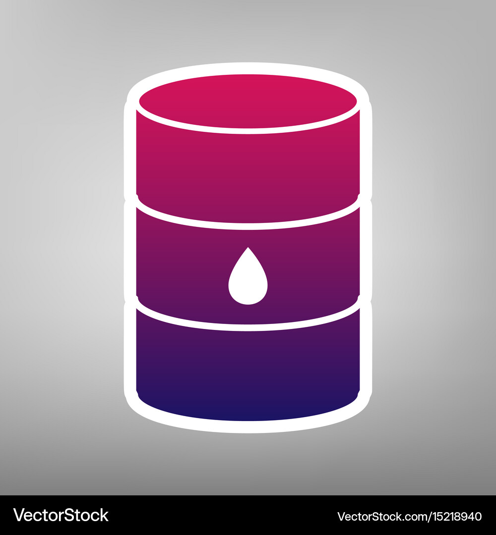 Oil barrel sign purple gradient icon Royalty Free Vector