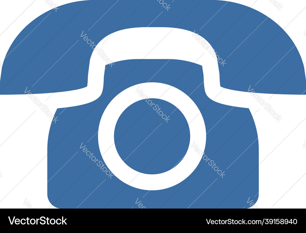 Old blue telephone on a white background Vector Image