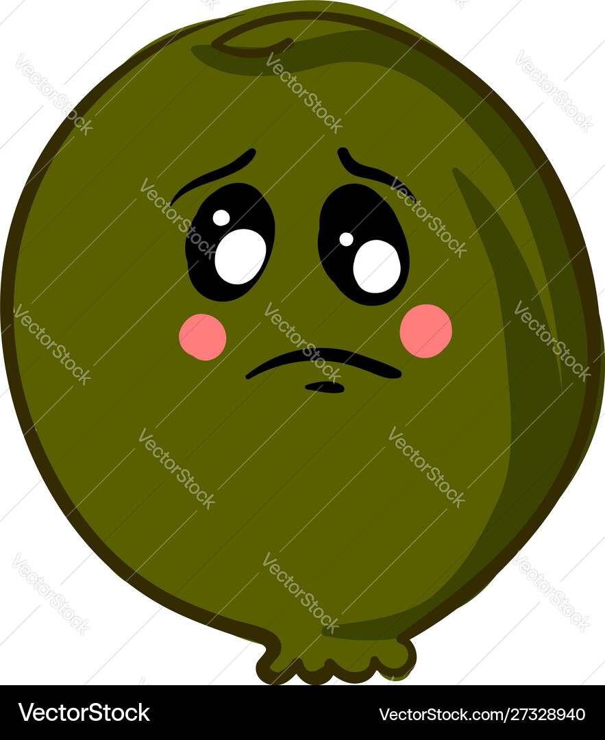 Sad borojo on white background Royalty Free Vector Image