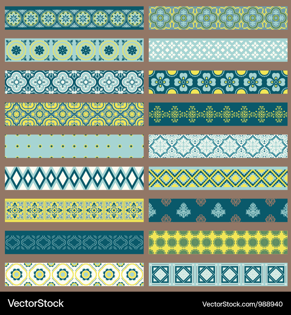 Set of ribbons and borders Royalty Free Vector Image