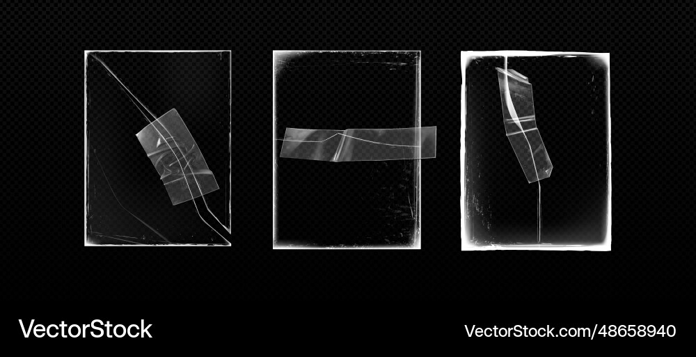 Vintage torn paper frame overlay with tape Vector Image