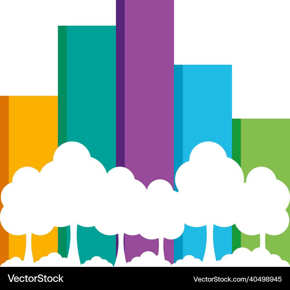 Abstract and colorful buildings Royalty Free Vector Image