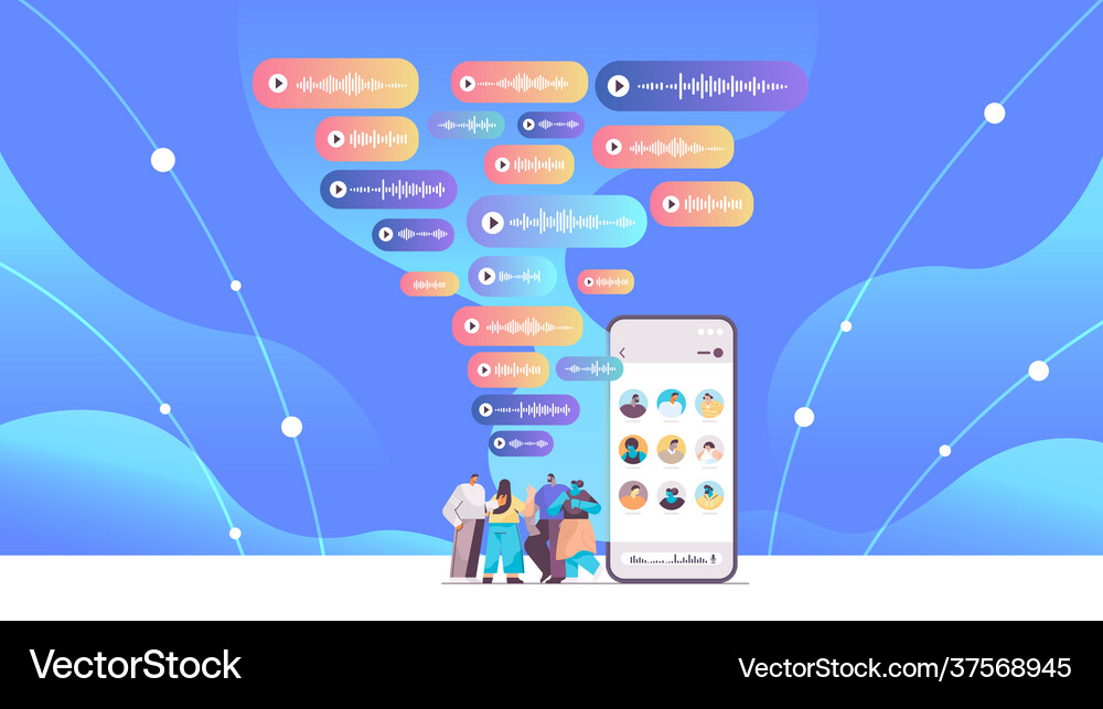 Businesspeople communicating voice messages Vector Image