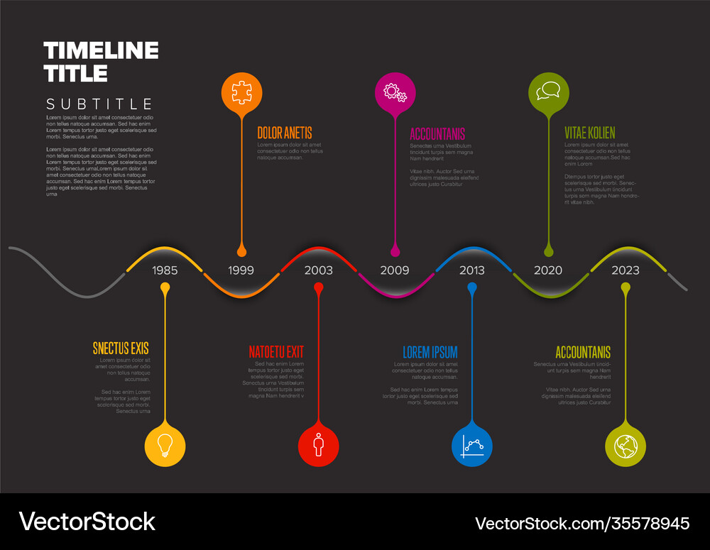 Colorful infographic timeline report template Vector Image