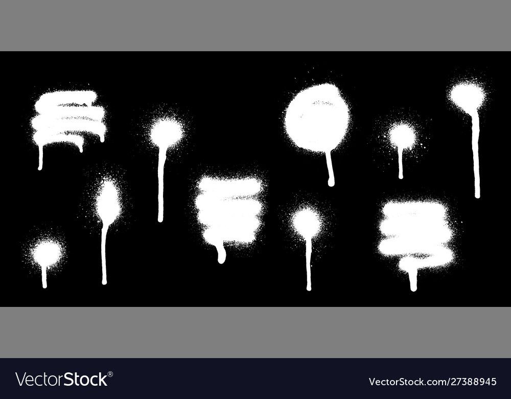 Graffiti spray banner set paint Royalty Free Vector Image