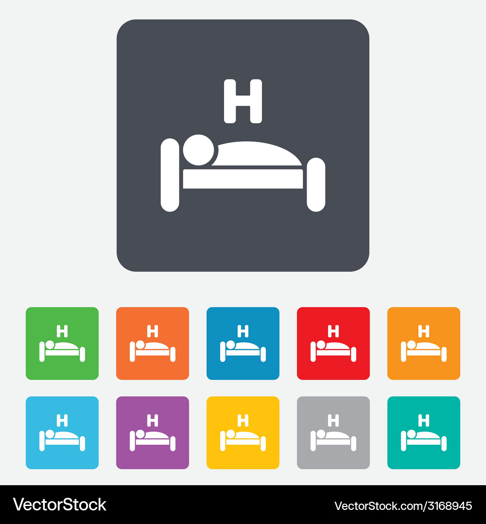Hotel sign icon rest place sleeper symbol Vector Image